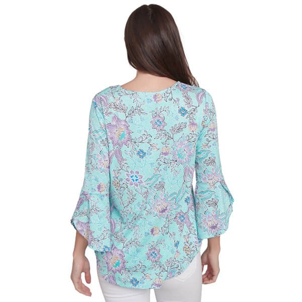 Womens Ruby Rd. Hello Spring Floral Puff Blouse - Boscov's