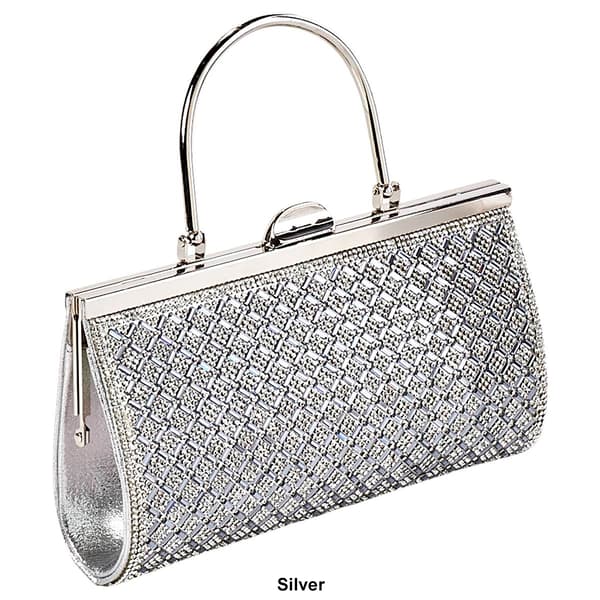 D’Margeaux Diamond Shape Stone Clutch Evening Bag with Top Handle ...