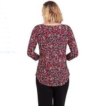 Petite Emaline Key Items 3/4 Sleeve Ditsy Floral Boat Neck Top - Boscov's