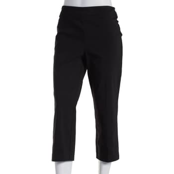 Plus Size Briggs Solid Millennium Split Hem Capri Pants - Boscov's