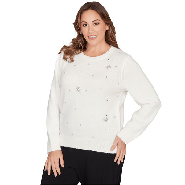 Plus Size Skye’s the Limit It’s A Party Rhinestone Sweater - Boscov's