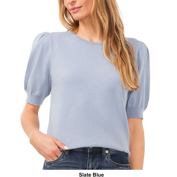 Womens Cece Elbow Sleeve Solid Pearl Keyhole Back Sweater - Boscov's