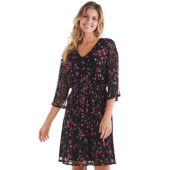 Womens Harper 241 Long Sleeve V-Neck Chiffon A-Line Dress - Boscov's