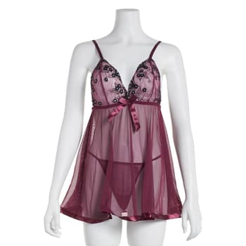 Womens Spree Intimates Lace Mesh Babydoll - Boscov's