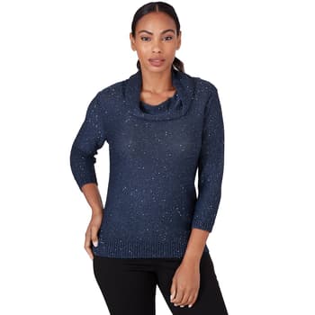 Plus Size Emaline Wellington 3/4 Sleeve Cowl Neck Sweater - Boscov's