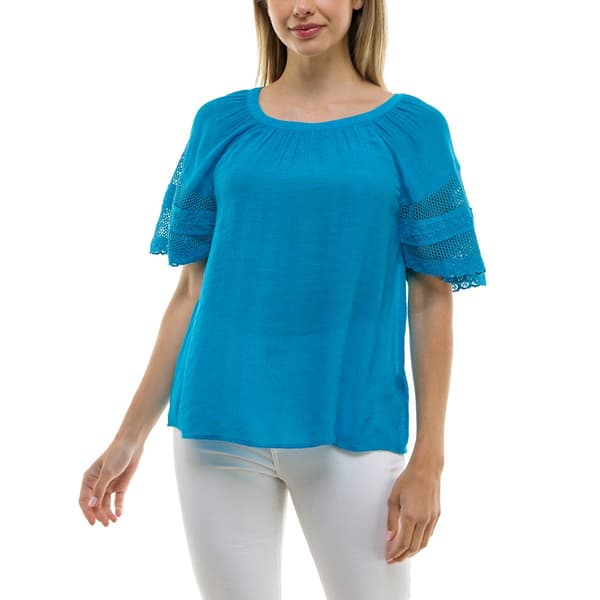 Womens Zac & Rachel Extend Sleeve Slub Gathered Yoke Blouse - Boscov's