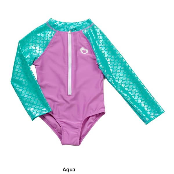 Girls (4-6x) Floatimini® Mermaid Rash Guard One Piece Swimsuit - Boscov's