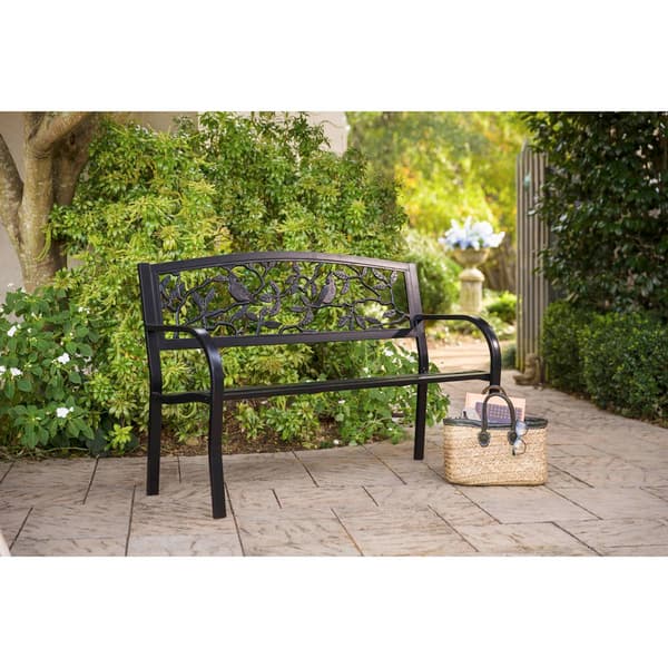 Evergreen Cardinals Metal Garden Bench - Boscov's