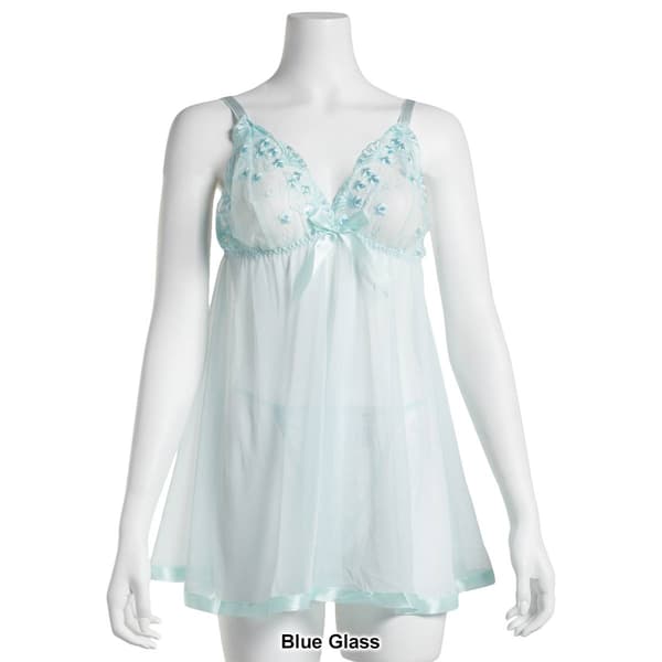 Plus Size Spree Intimates Solid Mesh Triangle Cup Babydoll - Boscov's