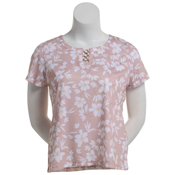 Petite Preswick & Moore® Short Sleeve Floral Blossoms Rings Tee - Boscov's