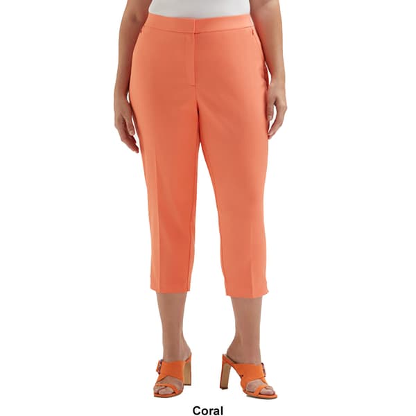Plus Size Rafaella® Satin Twill Capri Pants with Grommet Detail - Boscov's