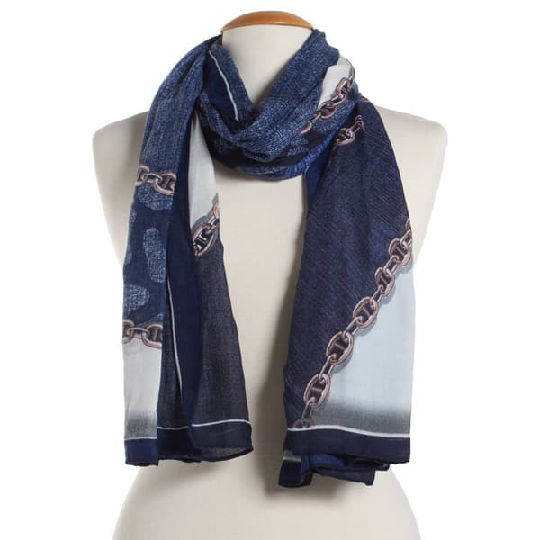 Womens Renshun Silk Chain Oblong Scarf - Boscov's