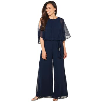 Petite MSK Solid Sleeveless Chiffon Bead Tassel Jumpsuit - Boscov's