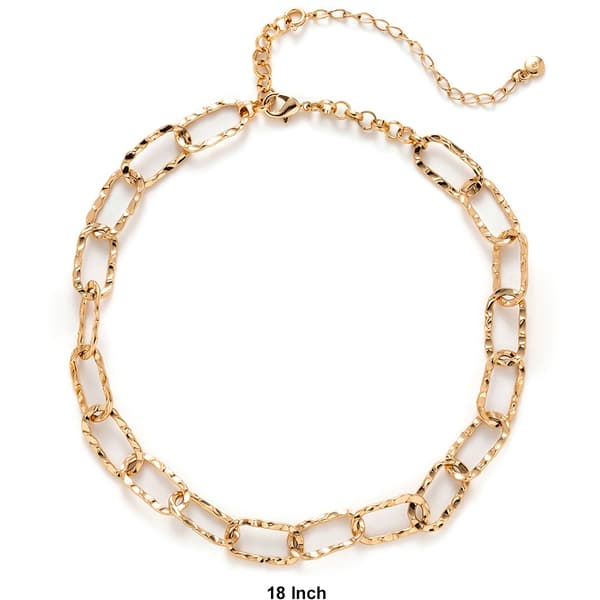 Wearable Art Gold Tone Hammered Chain Link Necklace - Boscov's