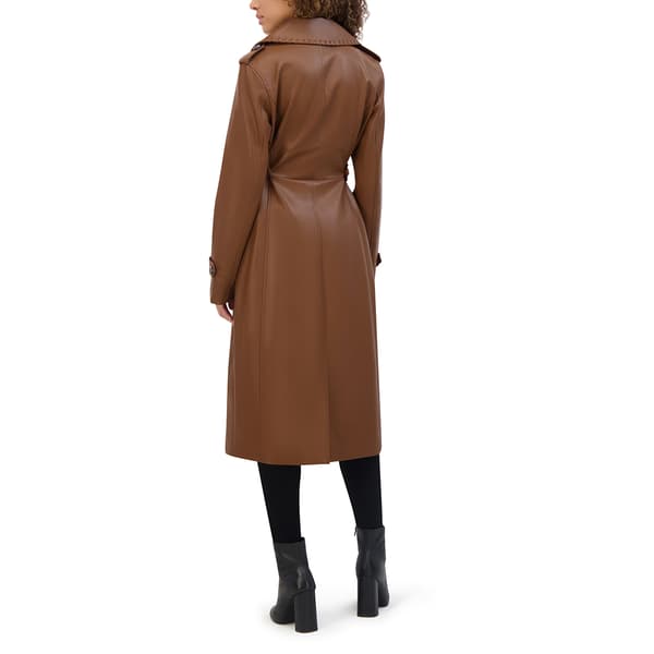 Womens Kenneth Cole® Faux Leather Belted Coat - Boscov's