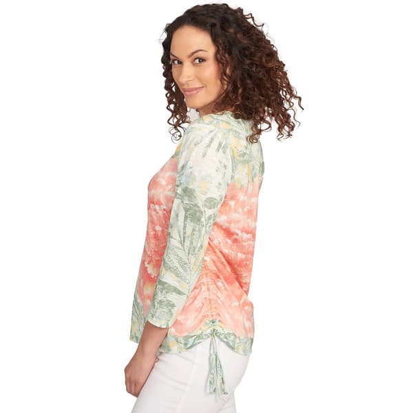 Petite Ruby Rd. Tropical Oasis Floral Bloom Watercolor Tee - Boscov's