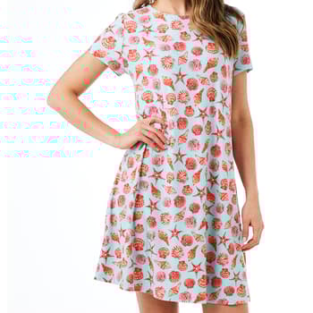 Womens Harlow & Rose Short Sleeve Seashell Swing Dress - Boscov's