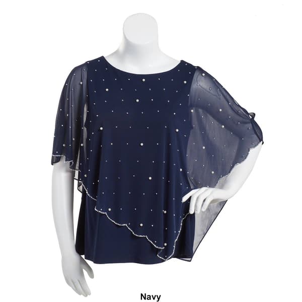 Plus Size MSK Farage Beaded Trim Overlay Blouse - Boscov's