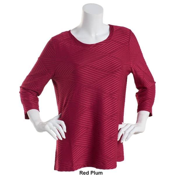 Plus Size Emily Daniels 3/4 Sleeve Diamond Textured Blouse - Boscov's