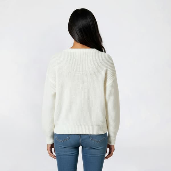 Juniors No Comment Embroidered Hearts Crew Neck Sweater - Boscov's