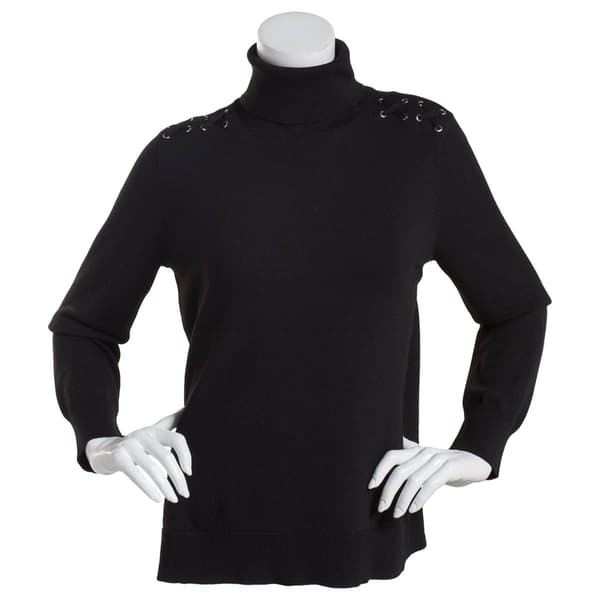 Plus Size Retrology X Shoulder Trim Turtleneck Sweater - Boscov's