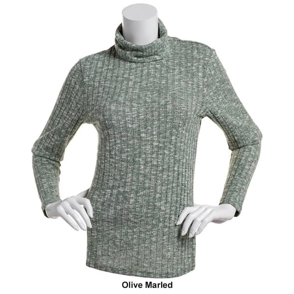 Petite Emily Daniels Long Sleeve Ribbed Turtleneck Sweater - Boscov's