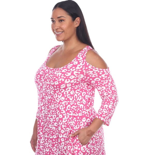 Plus Size White Mark Leopard Cold Shoulder Tunic - Boscov's