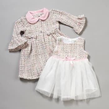 Baby Girl (12-24M) Nannette Boucle Coat & Tulle Dress Set - Boscov's