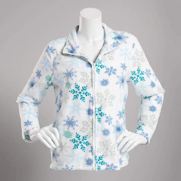 Womens Bonnie Evans Snowflakes Polar Fleece Jacket - Boscov's