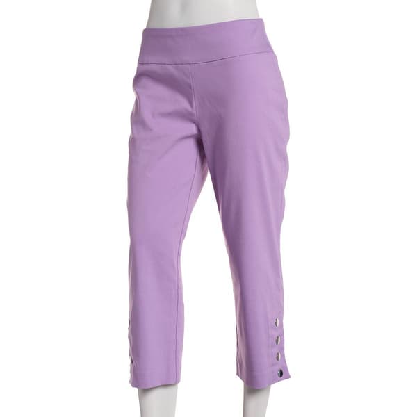 Plus Size Zac & Rachel Pull On Snap Button Hem Crop Pants - Boscov's