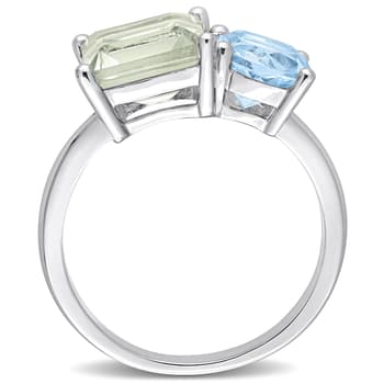 Gemstones Classics™ Octagon Green Quartz & Sky Blue Topaz Ring - Boscov's