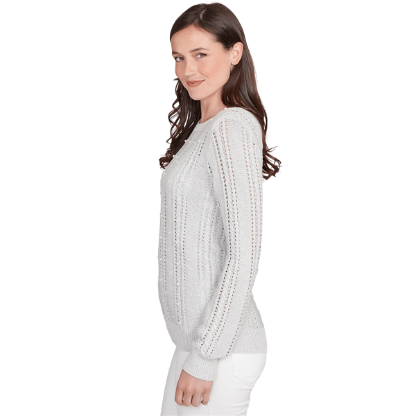 Womens Emaline Holiday Items Pearl Embellishment Sweater - Boscov's