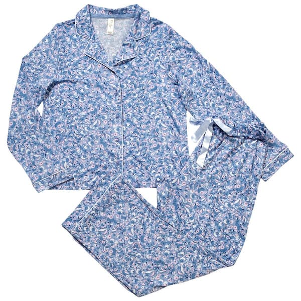 Plus Size Jessica Simpson Long Sleeve Isla Flowers Pajama Set - Boscov's