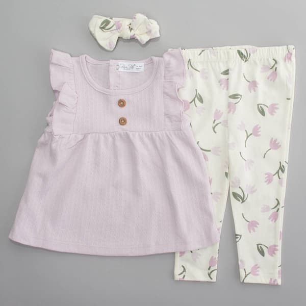 Baby Girl (12-24M) René Rofé® Solid Tunic & Floral Leggings Set - Boscov's