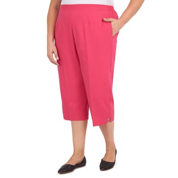 Plus Size Alfred Dunner Hot Flash Flat Front Ring Capri Pants - Boscov's