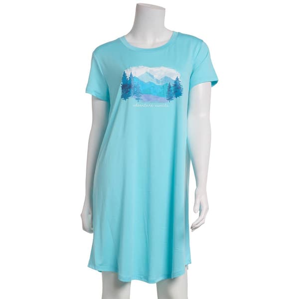 Plus Size Jaclyn Short Sleeve Adventure Awaits Screen Nightshirt - Boscov's