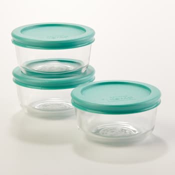 Pyrex Glass 6pc. 1 Cup Round Jade Lid Food Storage Bowls - Boscov's