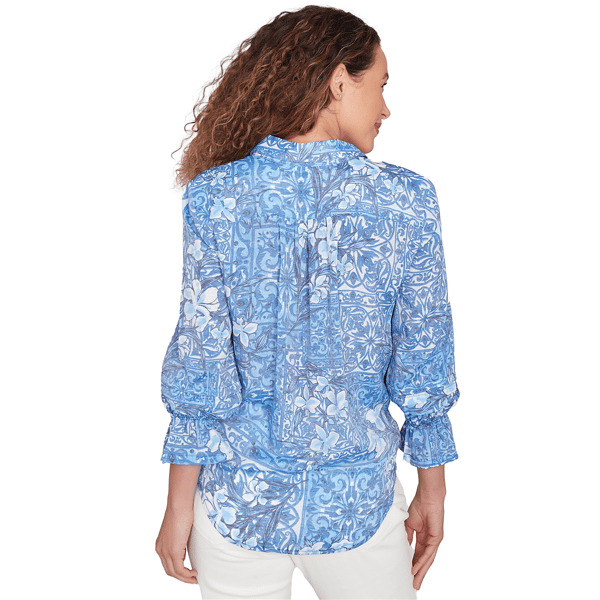 Womens Ruby Rd. Tinted Tides Floral Tie Front Button Down - Boscov's