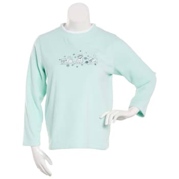 Petites Bonnie Evans Cat Trio Embroidered Pullover Sweatshirt - Boscov's