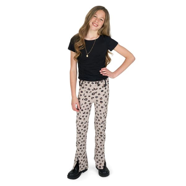 Girls (7-12) Tween Diva Rib Knit Top with Flare Leopard Pants - Boscov's