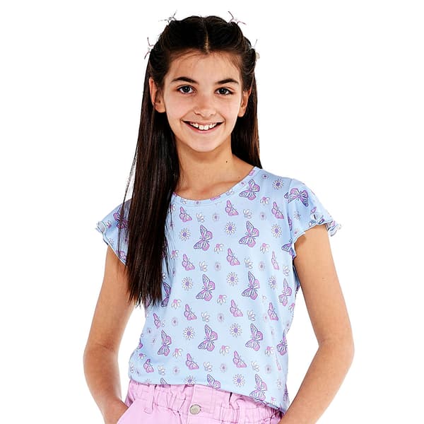 Girls (7-16) Poof Girl Short Sleeve Butterfly Flutter Tee - Boscov's