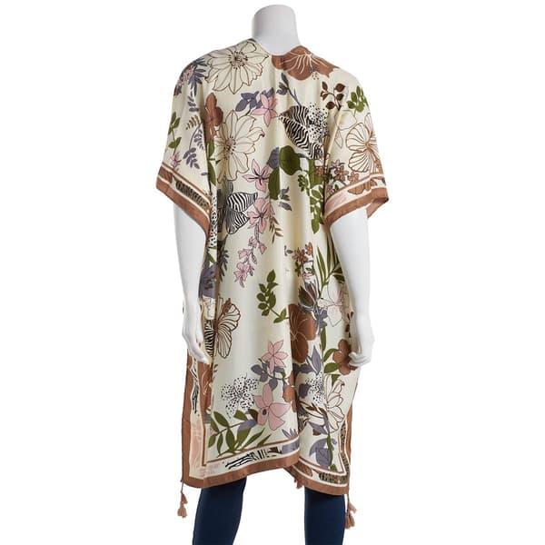 Womens Jessica McClintock Pastel Floral Kimono w/Tassels - Boscov's
