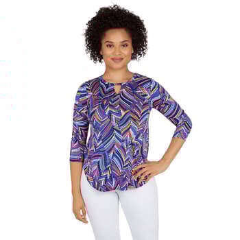 Plus Size Ruby Rd. Must Haves II 3/4 Sleeve Textured Puff Top - Boscov's