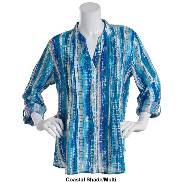 Petite Preswick & Moore® Casual Abstract Button Down Blouse - Boscov's
