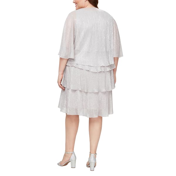 Plus Size SLNY 2pc. Shimmer Tier Jacket Dress - Boscov's