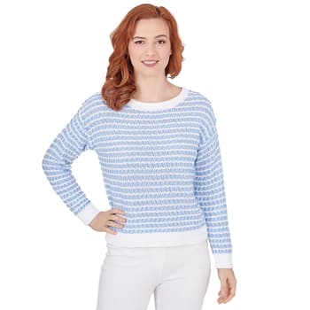 Petite Skye’s The Limit Sky And Sea Long Sleeve Sweater - Boscov's