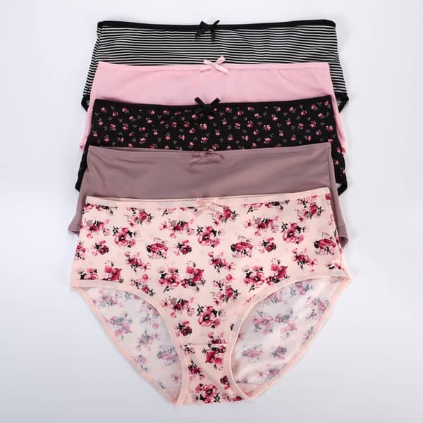 Womens Laura Ashley® 5pk. Micro Full Brief Panties LS7685-5PKAI - Boscov's