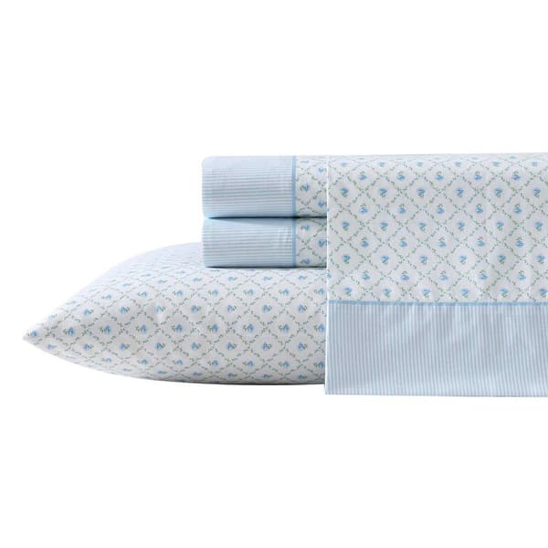 Laura Ashley® Kate 100% Cotton Percale Sheet Set - Boscov's
