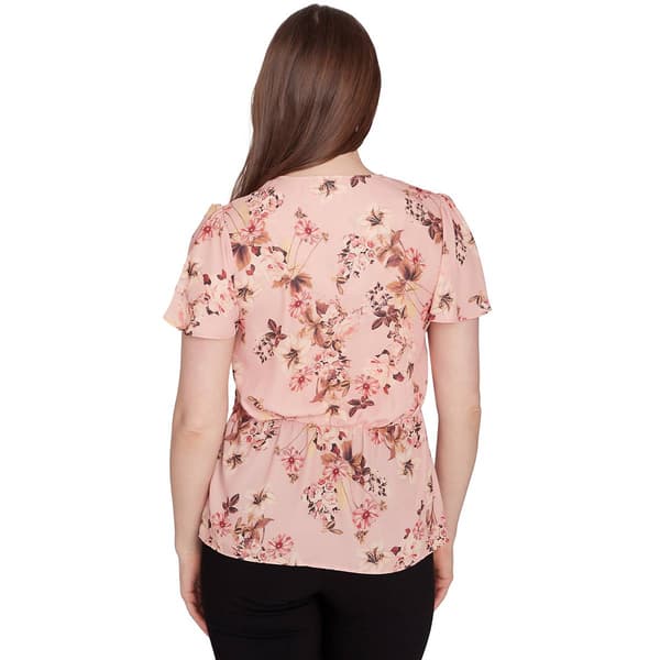 Womens Emaline Mycenae Floral Short Sleeve Blouse Boscovs