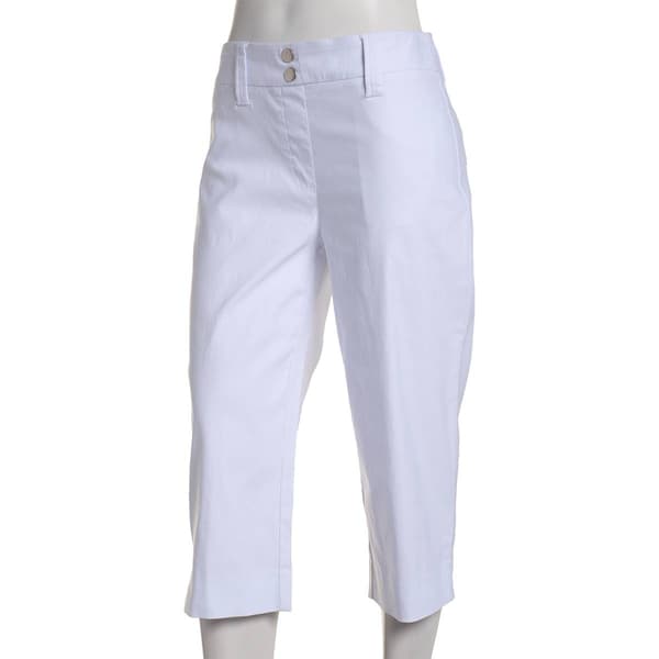Petite Briggs Solid Luxe Millennium 2 Button Capri Pants - Boscov's